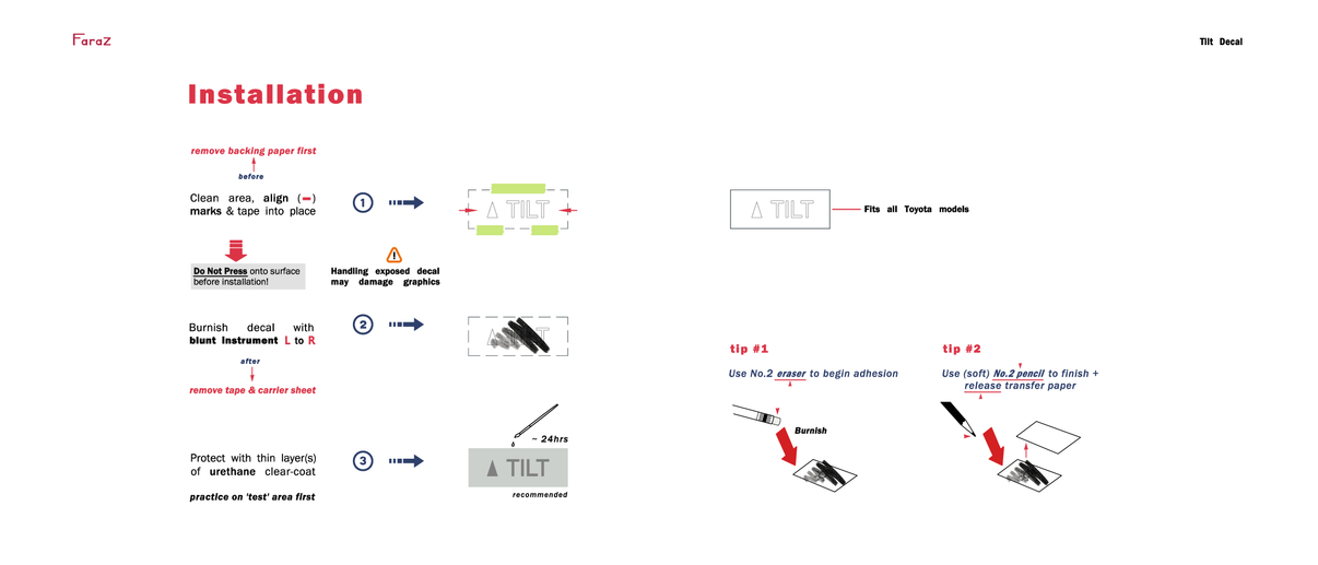 TILT decal kit (Toyota) – MoFaraz